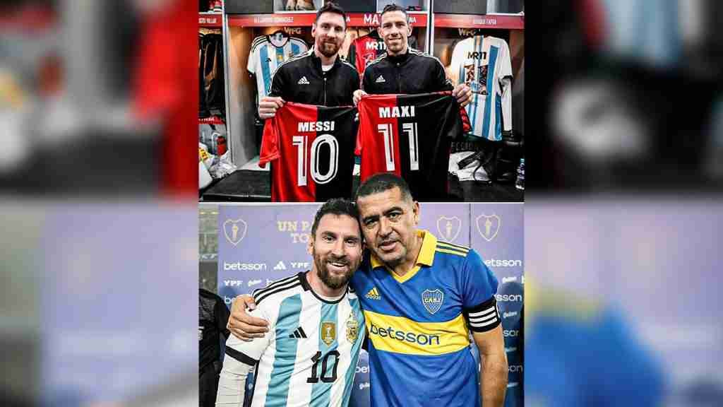 A punta de goles, Messi despidió a Maxi Rodríguez y a Juan Román ...